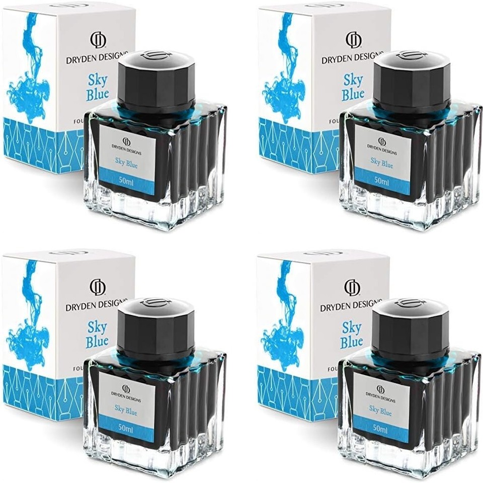 4 Pack - Premium Bottled Ink Bottle 50ml for Fountain Pens - Blue Black ...