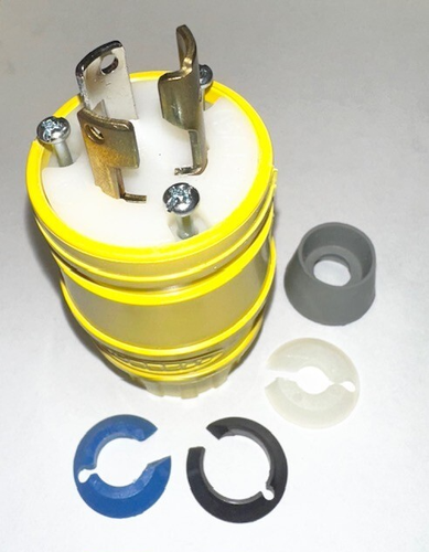 Hubbell HBL24W47 Watertight, Yellow Elastogrip Twist-Lock 2P, 3-wire ...