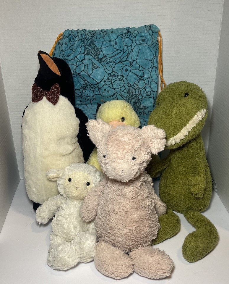 Jellycat Plush Lot of 5 Pig Penguin T Rex Dinosaur Duck Lamb Plush ...