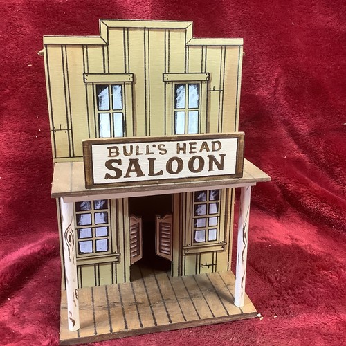 WESTERN PLAYSET GUNSMOKE Bulls Head Saloon Bar A. Roberts Marx Scale ...