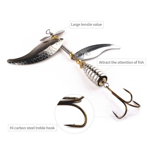 Single Hook Spinner Bait Sequin Spoon Metal Wobbler Crank Bait | eBay