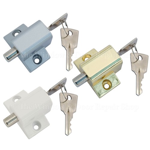 Sliding Patio Door Lock Security Dead Bolt Push Key Locking UPVC Metal ...