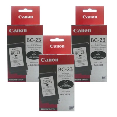 3x Original Canon Encre Cartouche BC-23 Noir pour Bjc 5000 5100 | eBay