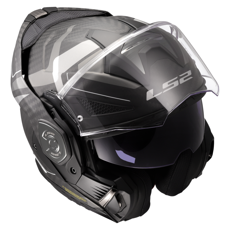 LS2 FF901 ADVANT X CARBON FIBRE MODULAR FLIP FRONT MOTORCYCLE HELMET ...