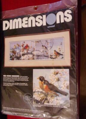 Dimensions Craft Kit - Crewel BIRDS "THE FOUR SEASONS" Cardinal - #1336 ...