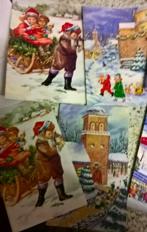 10 Assorted 1970/80’s Vintage Christmas Cards with traditional ...