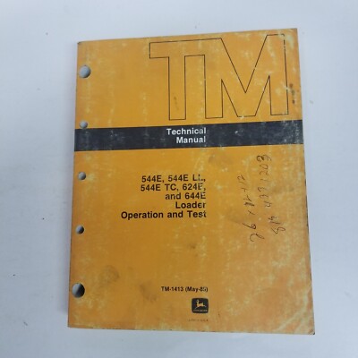 John Deere 544E, 544E LL, 544E TC, 624E, 644E Loader Tech Manual TM ...