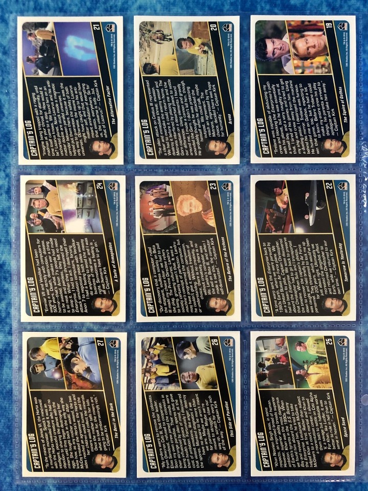 Star Trek TOS: The Captain's Collection complete trading card base set ...