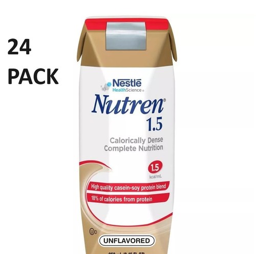 NESTLE Nutren 1.5 Unflavored Feeding Tube Complete Nutrition 24 Pack ...