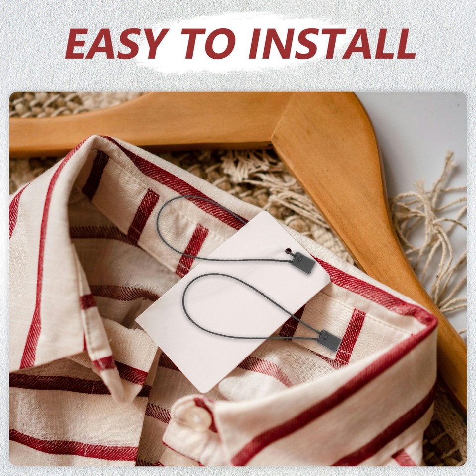 3000 Pcs Black Plastic Hanging Tags Snap Lock Strings for Clothes and ...