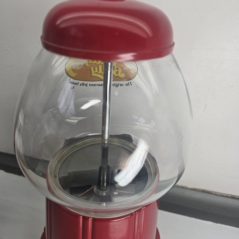 Vintage Jelly Belly Dispenser Coin Operated Metal & Glass Gumball ...