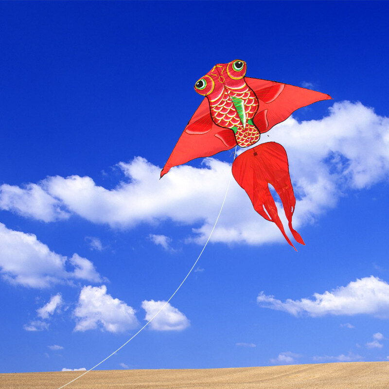 Traditional Triangular Kite With Goldfish Print Perfect Gift For Kids ...