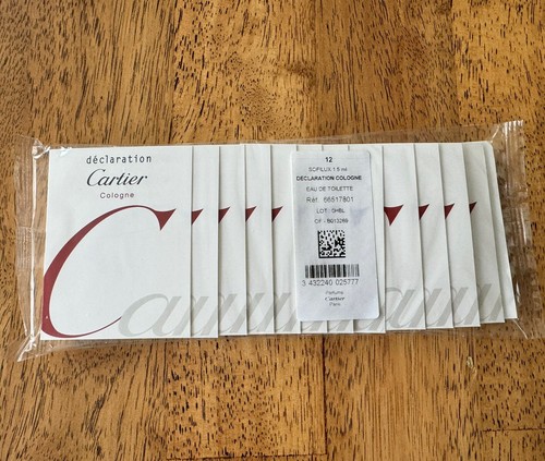 Cartier Declaration Cologne Spray Sample Vials 1.5 ml/0.05 oz - 12 Pack ...