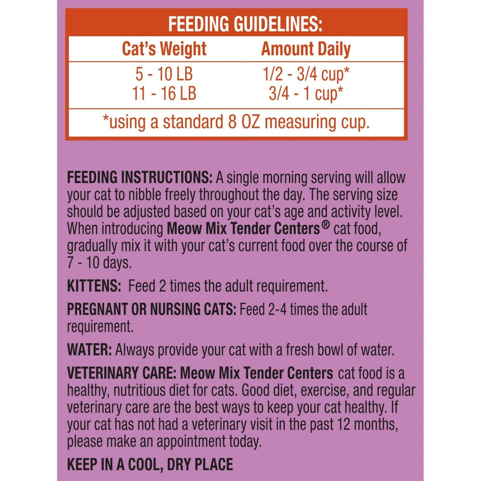 Meow Mix Tender Centers Dry Cat Food Basted Bites Chicken Tuna Flavors ...