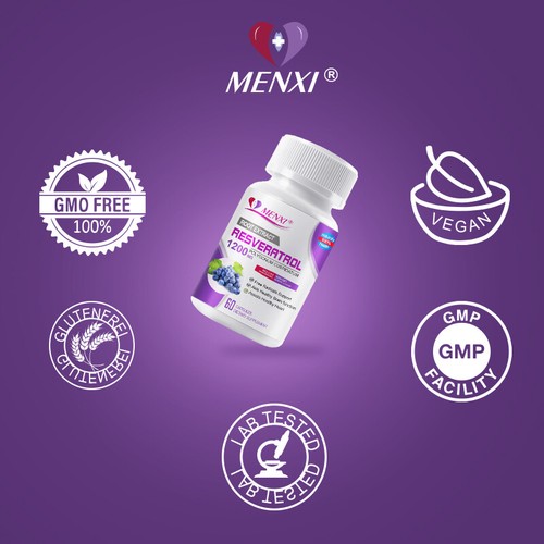 Resveratrol Capsules Anti-Aging Antioxidants,Skin Health,Brain Support ...