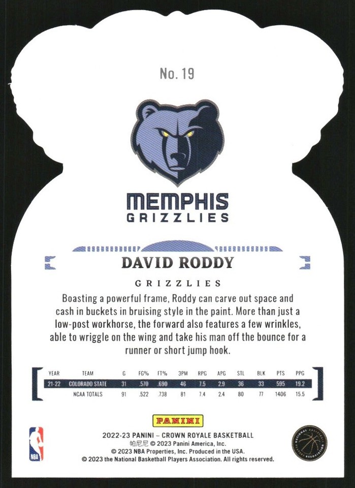 2022-23 Crown Royale Crystal Blue #19 David Roddy /99 | eBay