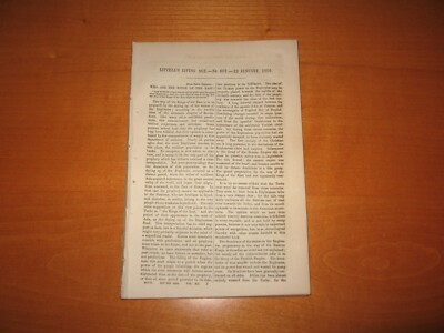 1856 Living Age, G.H. Lewes, Henry W. Longfellow, Charles Swain ...