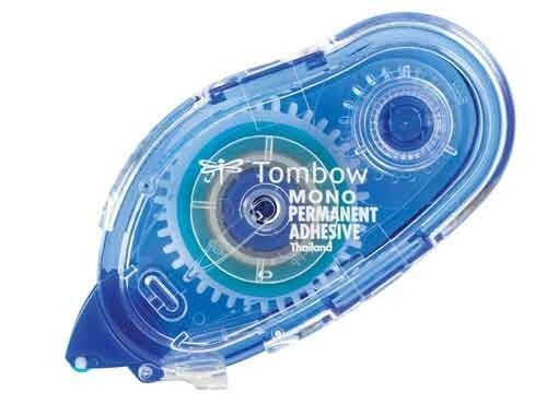 Tombow Mono Adhesive Tape Permanent Transparent Blue 1/3" X 472" School ...