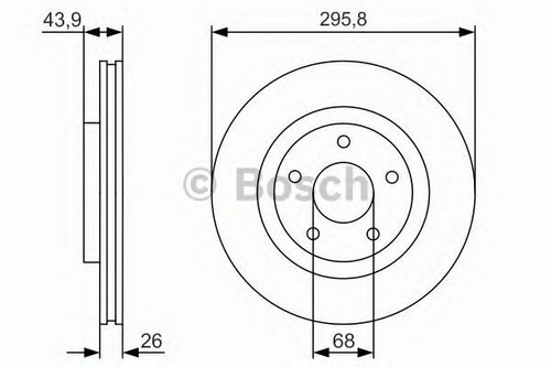 Bosch Brake Disc Front Diameter 296mm 68mm Vented 26mm 0986479R89 | eBay