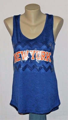 New York Knicks Womens Sequin Tank Top T-Shirt - NBA Majestic | eBay