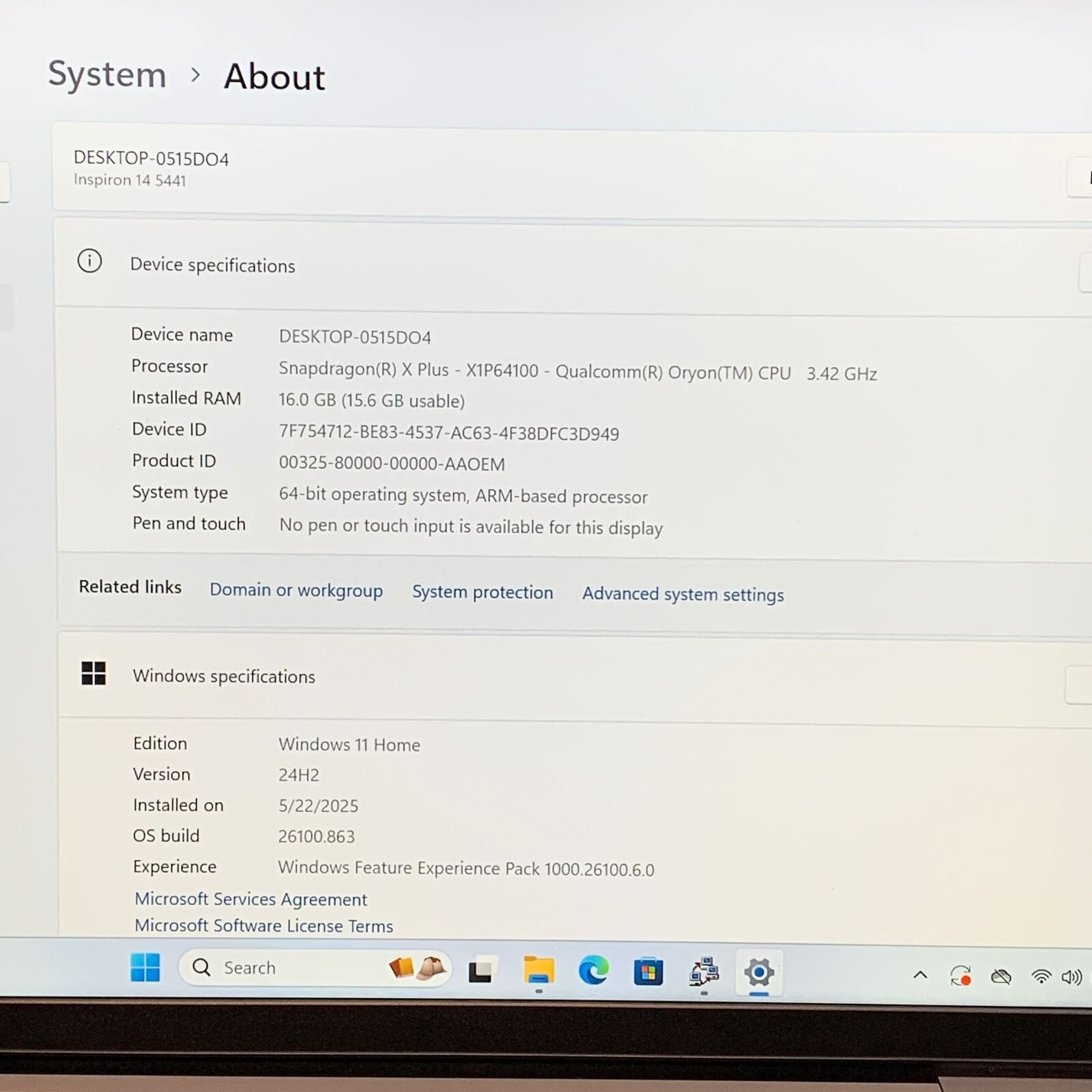 Dell Inspiron 14 PC 5441 FHD+ Snapdragon X Plus X1P64100 16GB RAM 1TB ...