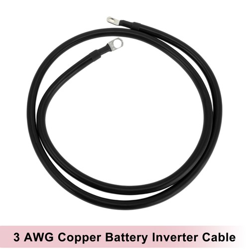 3 AWG Gauge 4.5FT Tinned Copper Battery Inverter Cable 3/8" Lug 5/16 ...
