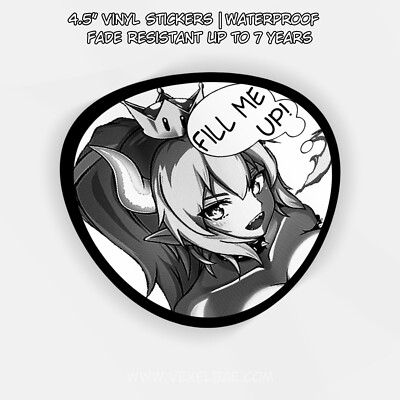 Fill Me Up (Senpai) Gas Tank Sticker v9 Bowsette | Anime Otaku JDM ...