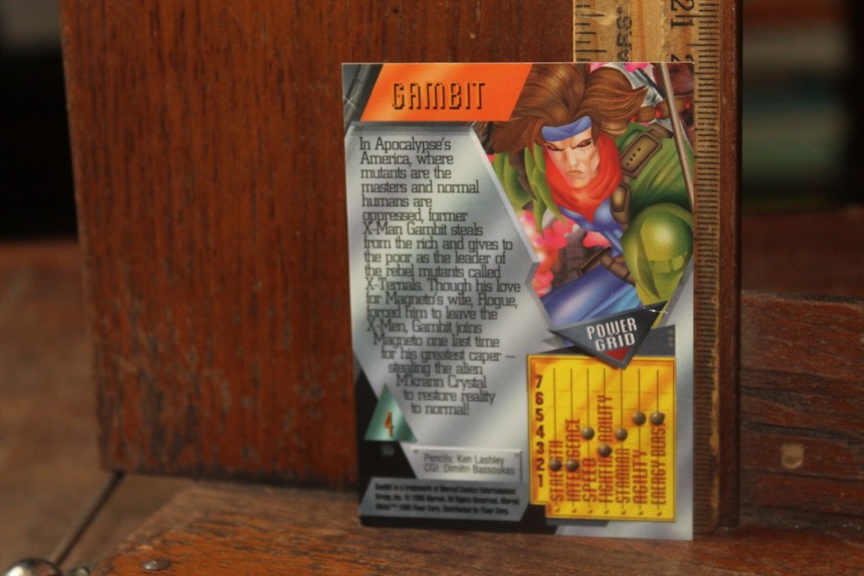 Vintage Trading Card Marvel 1995 Metal Silver Gambit (Crease on corner ...