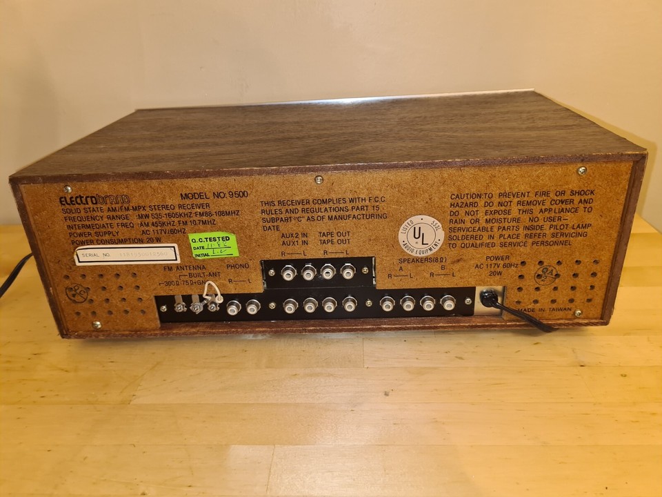 RARE Vintage Silver Face Stereo Receiver ElectroBrand 9500 AM/FM ...
