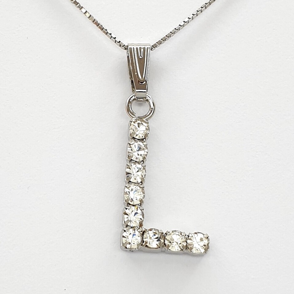 Personalised 925 Silver Love Heart Initial Letters Chain Necklace Gift ...