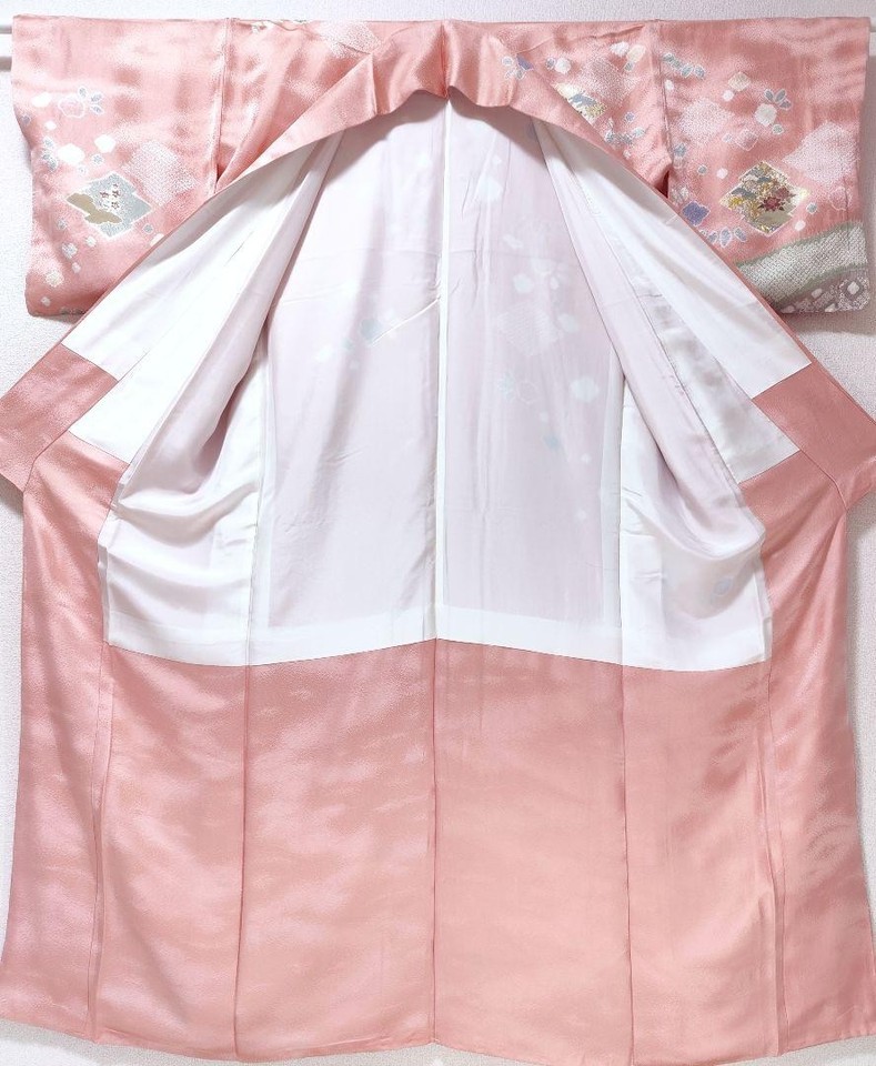 6385 Full set Homongi Shibori Pine bark diamond embroidery Fukuro obi ...