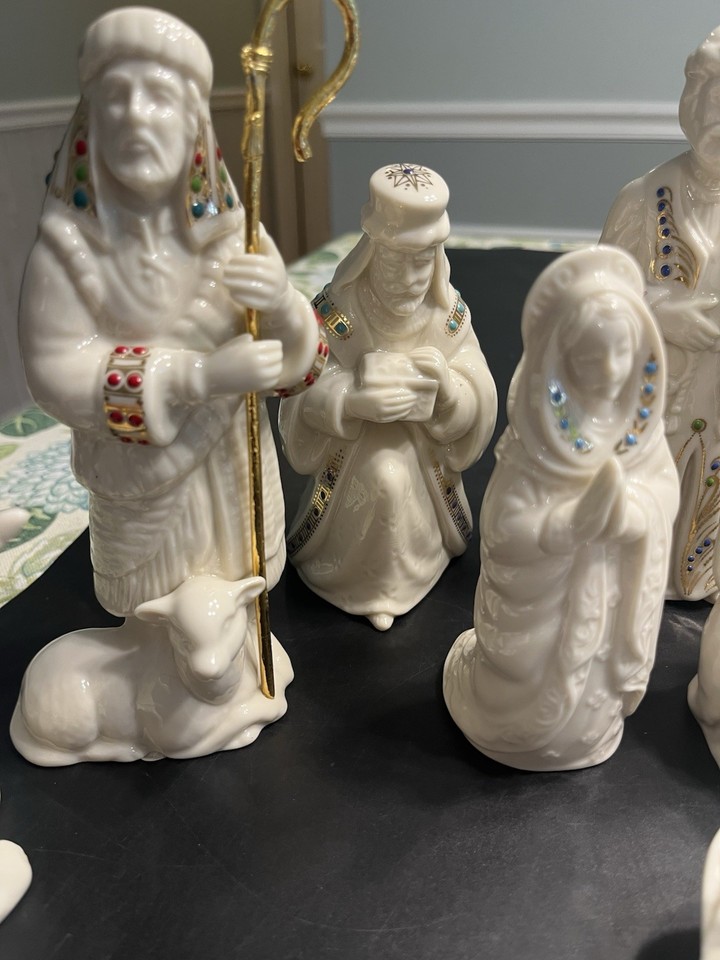 11pc Lenox Jeweled Nativity Set Jesus Mary Joseph Shepherd Wisemen ...