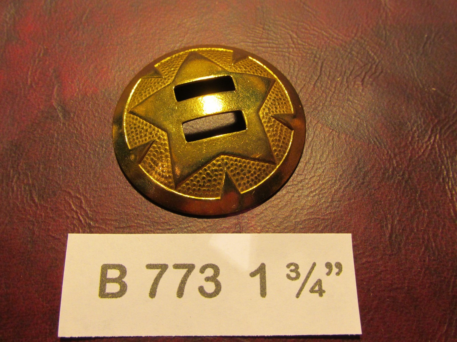 B773 1 3/4" SOLID BRASS H.D.Round SADDLE CONCHO new! England Brass Star ...