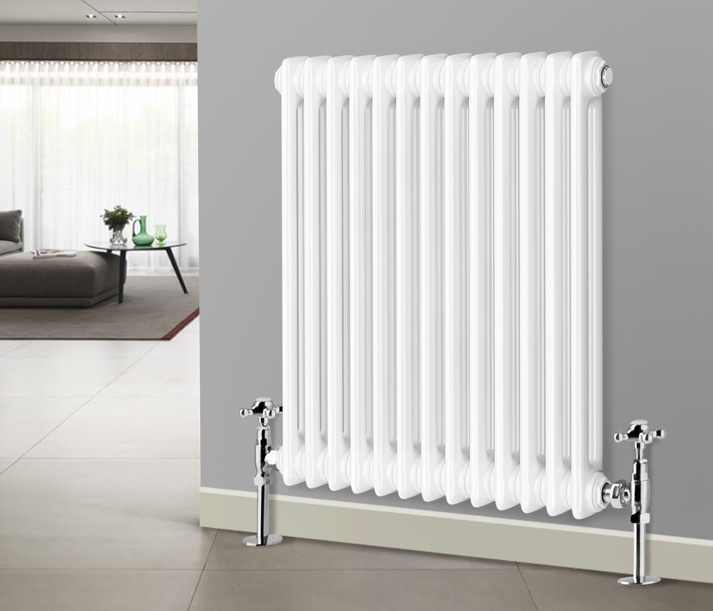 Traditional Column Radiator Horizontal Cast Iron Style Rads With Cross ...
