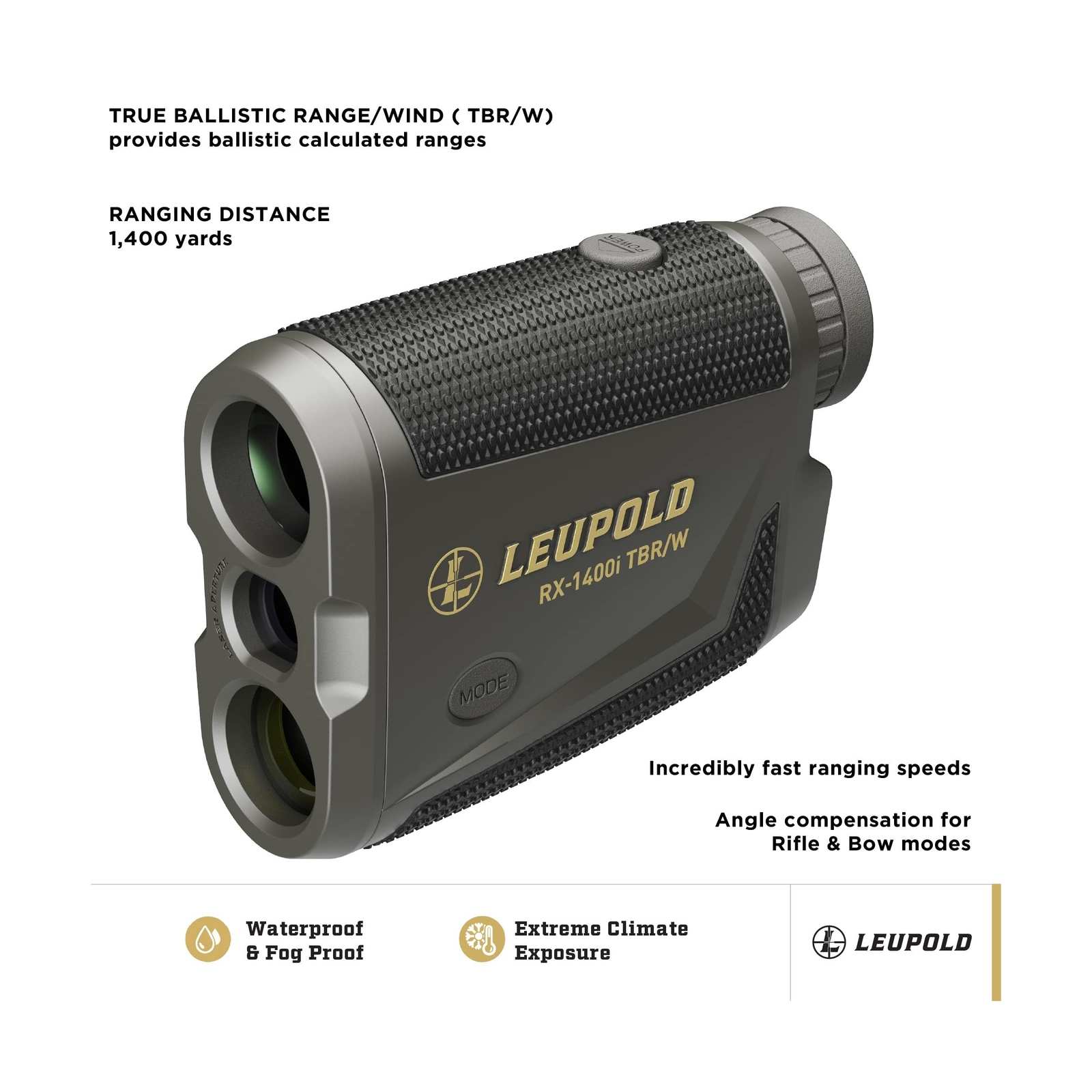 Leupold RX-1400i TBR/W 5x Rangefinder w/Flightpath 183727 - Black for ...