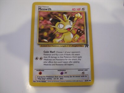 Meowth (62/82) 1ST EDITION Team Rocket Set Pokemon Card TCG WOTC 15 | eBay