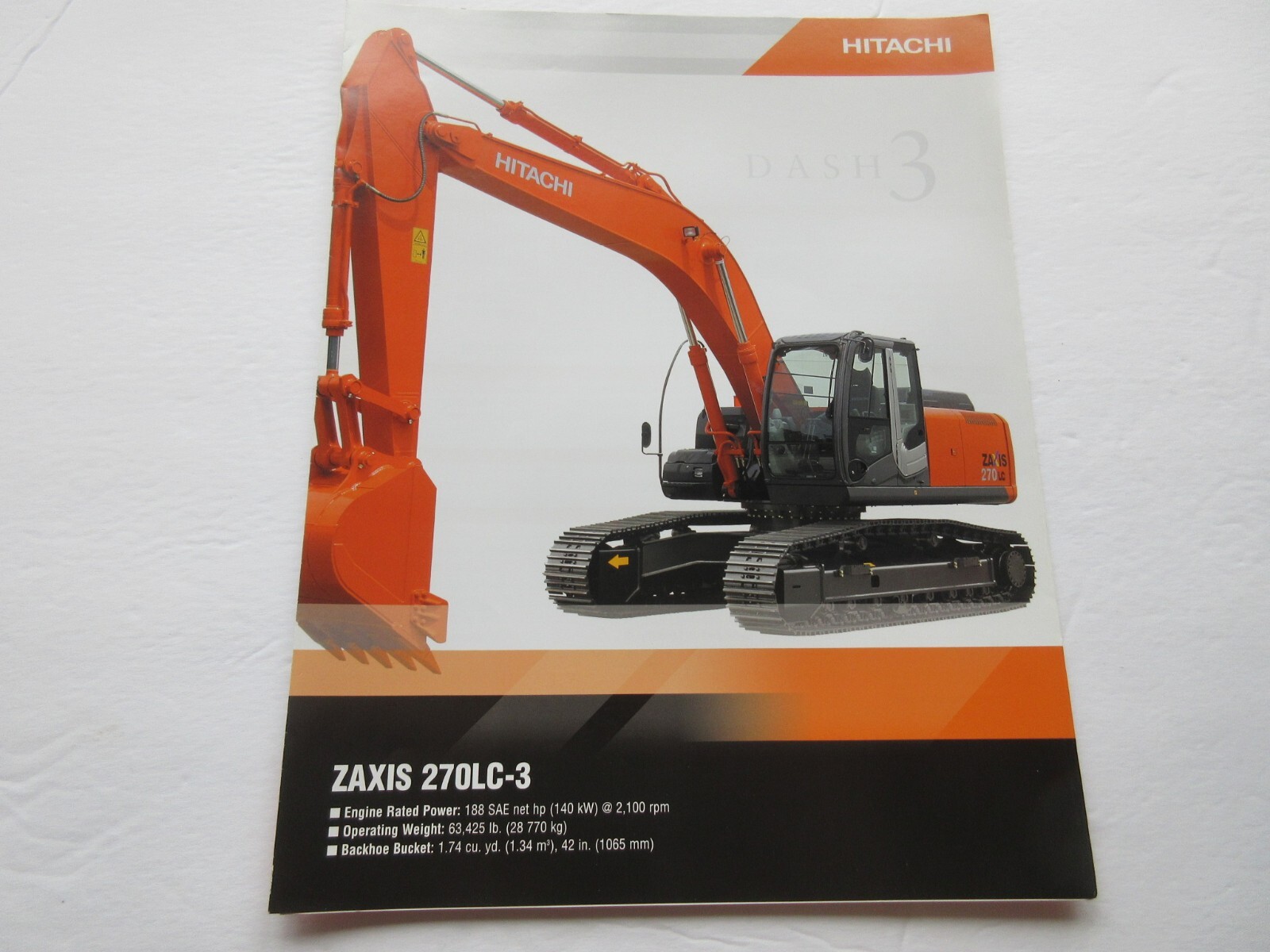 Hitachi Zaxis 270LC-3 Excavator Sales Brochure 6 Page | eBay