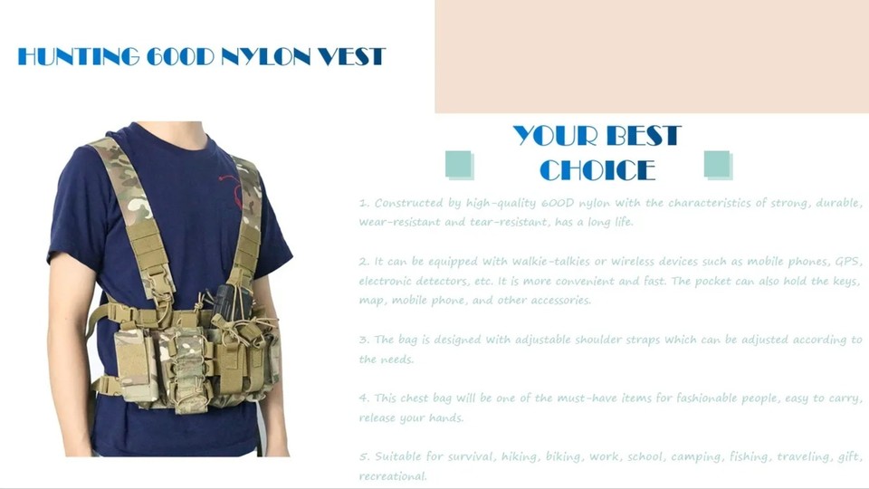 Russian Tactical D3 Chest Rigs Vest Bag Radio Harness Front Pouch ...