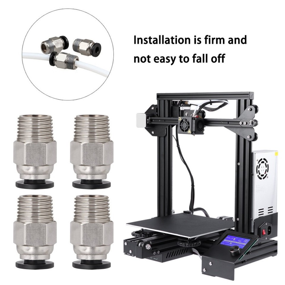 Male Connector Straight Pneumatic Ptfe Tubing Fitting for 3D Printer ...