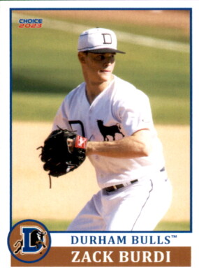 2023 Durham Bulls Choice #8 Zack Burdi Downers Grove Illinois IL ...