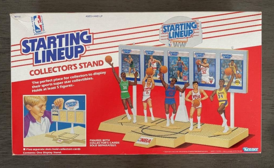 1988 Kenner Boys Starting Lineup SLU Basketball Collectors Stand Sealed ...