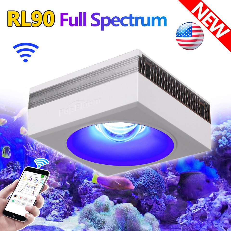 PopBloom RL90 Saltwater Reef Aquarium LED Light Aquarium Reef Led Full ...
