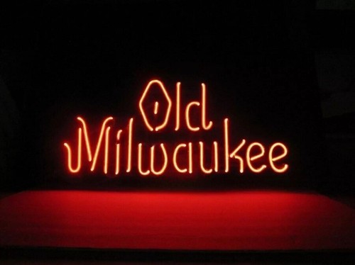17"x10" Old Milwaukee Neon Sign Light Lamp Collection Bar Beer Glass ...
