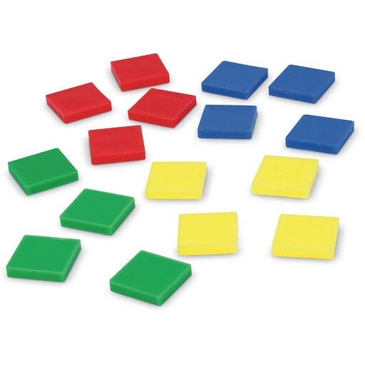Square Color Tiles Math Manipulative for Kids Set of 400 - 4 Colors New ...