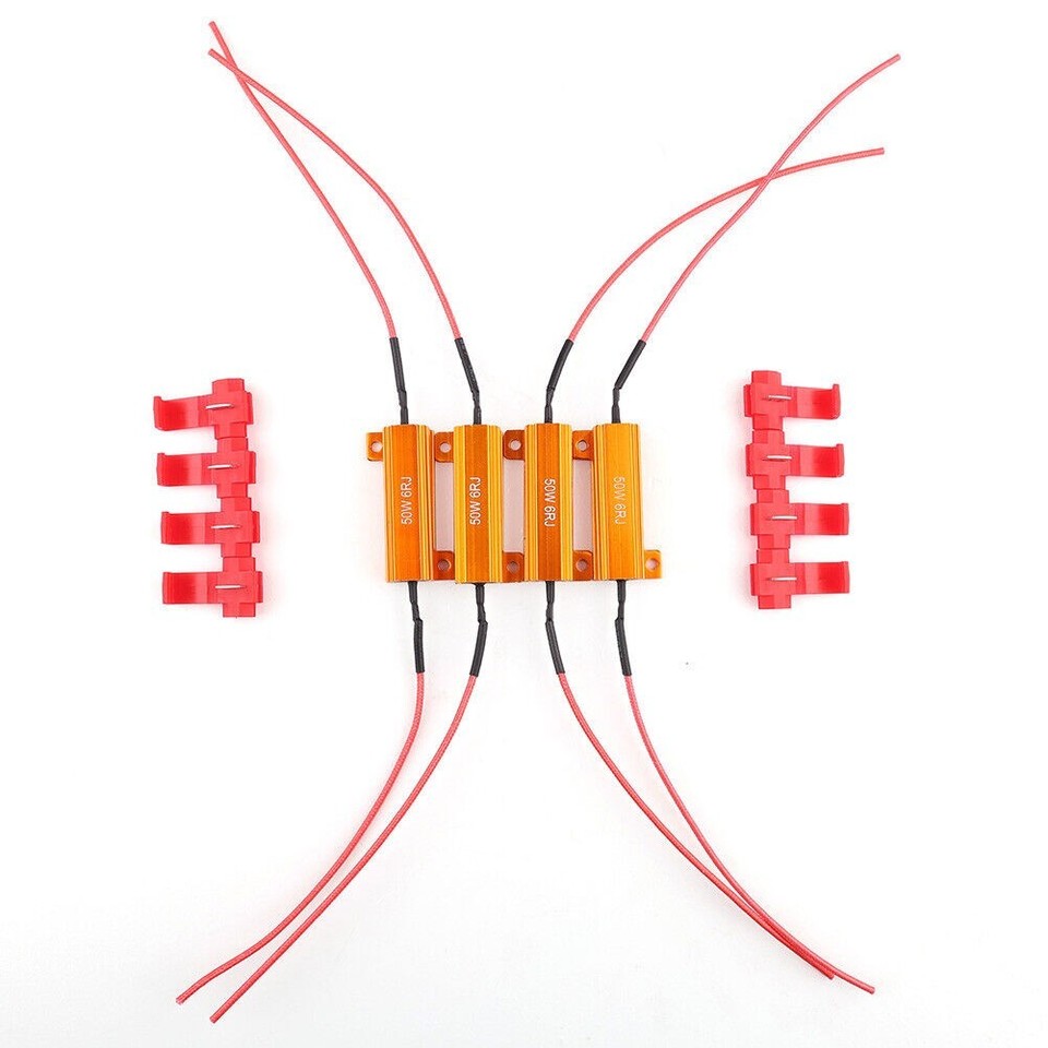 4pcs Load Resistor 50W 6RJ 6ohm LED Decoder FIX Hyper Flash Turn Signal ...