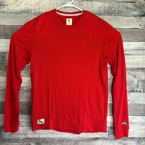 TrackSmith Wool Blend Shirt Mens Medium Red Long Sleeve Running ...