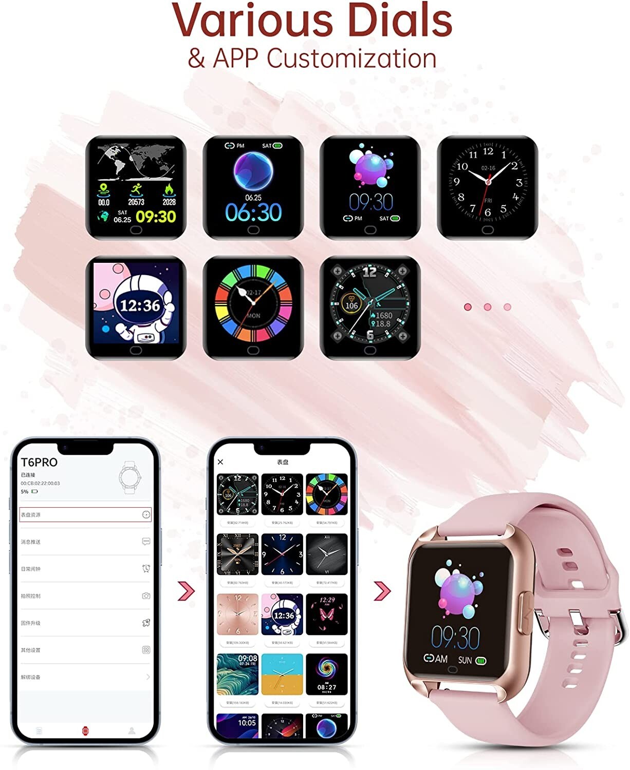 MAXTOP Smart Watch for Women,1.4" Fitness Tracker for iPhone Android ...