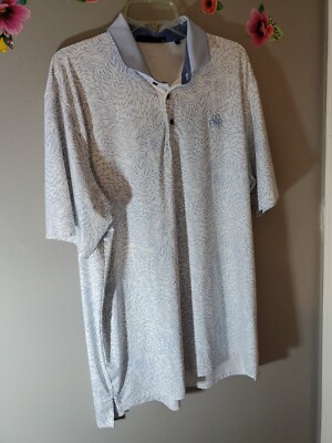 Greyson Golf Polo Shirt Mens XL Blue and White Wolf Wolves All Over ...