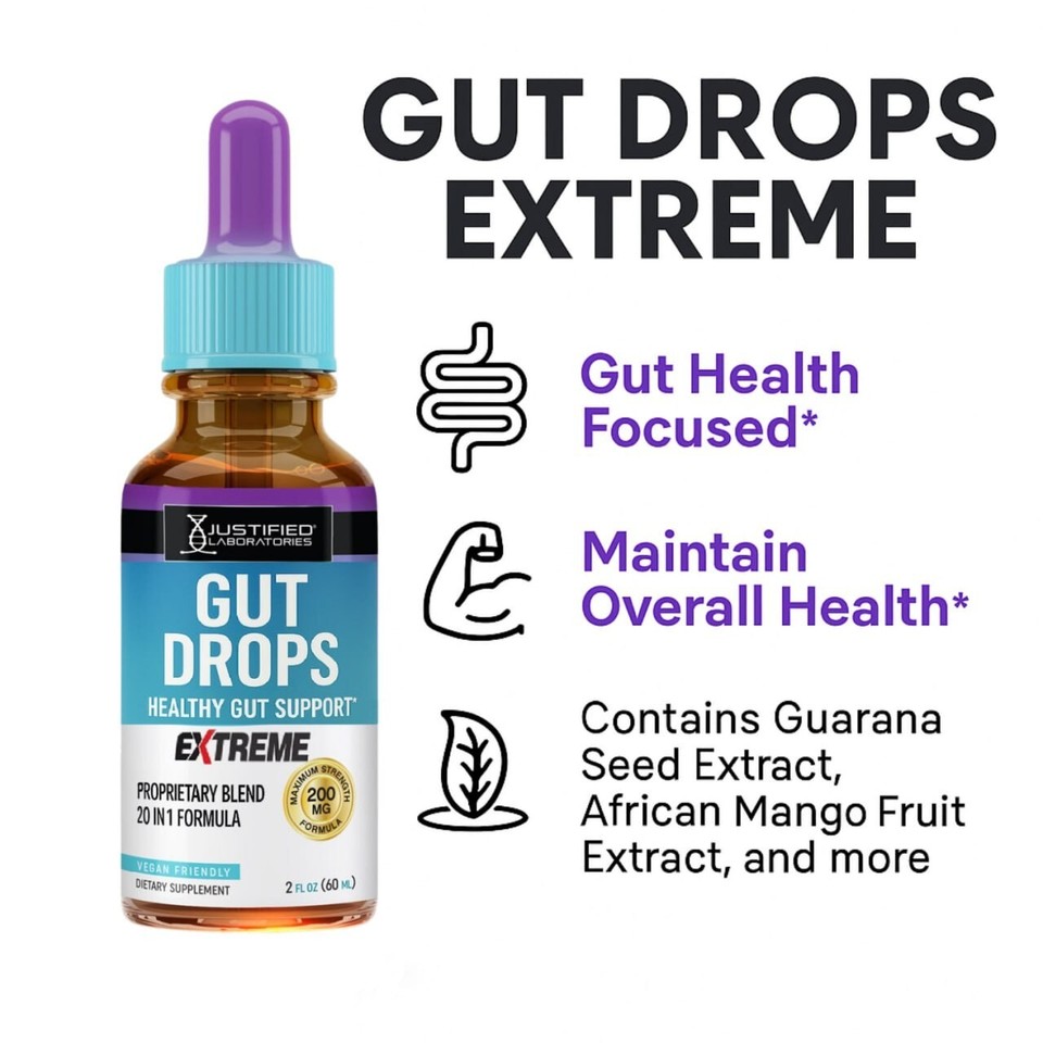 Gut Drops Extreme 200MG Healthy Gut Support 20-in-1 Proprietary Blend 2 ...