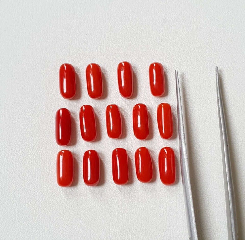 Mediterranean 100%Natural Italian Red Coral cabochon Sea Loose Gemstone ...